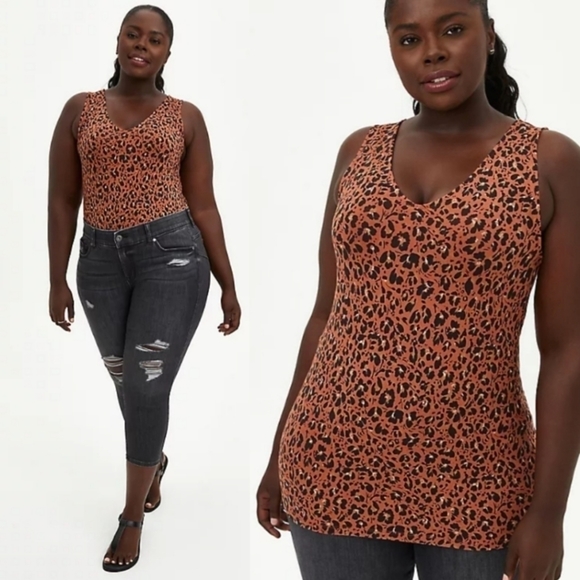 torrid | Tops | Torrid Leopard Vneck Foxy Tee | Poshmark